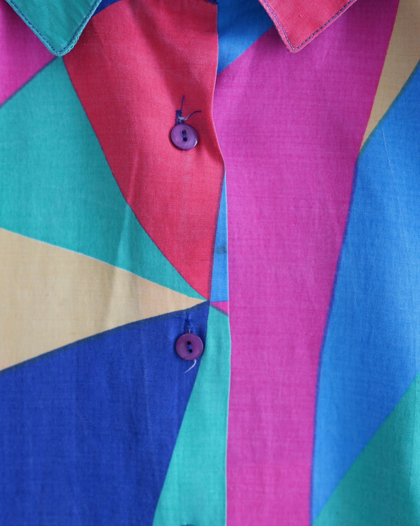 vintage colorblock button-up shirt – Chez Claude Vintage